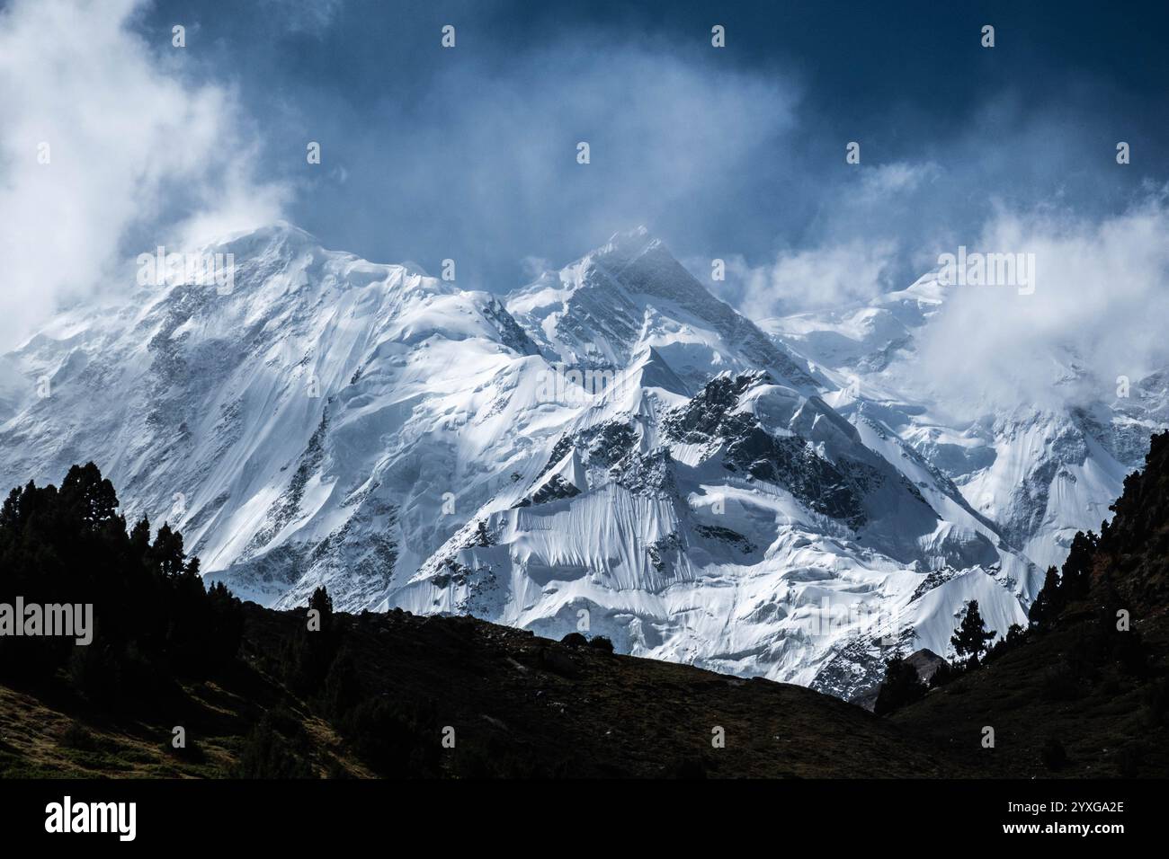 View of Rakaposhi, Pissan, Minapin, Nagar, Baltistan, Pakistan Stock ...