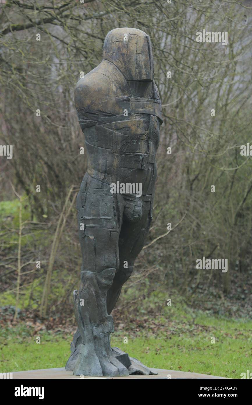 Sculpture Legionnaire by Eberhard Linke 1988, dark, wood sculpture ...