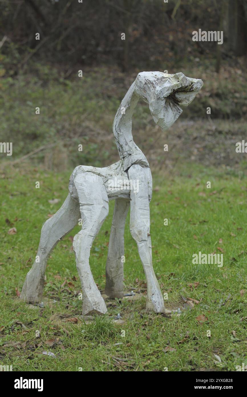 Sculpture flower animals by Achim Ripperger 2023, white animal figure ...