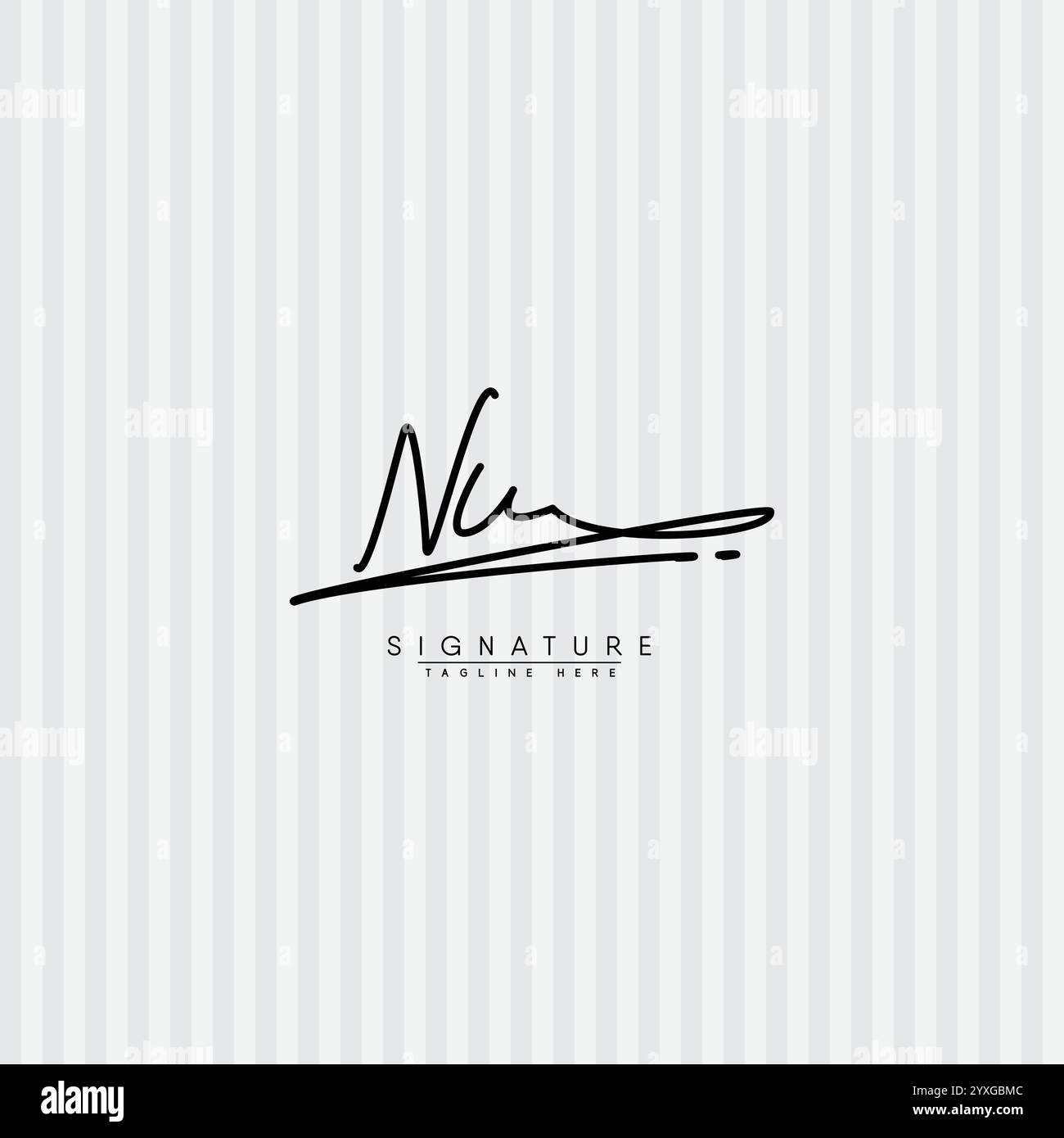 NU Signature Logo - Handwritten Vector Logo Template for NU Alphabet ...