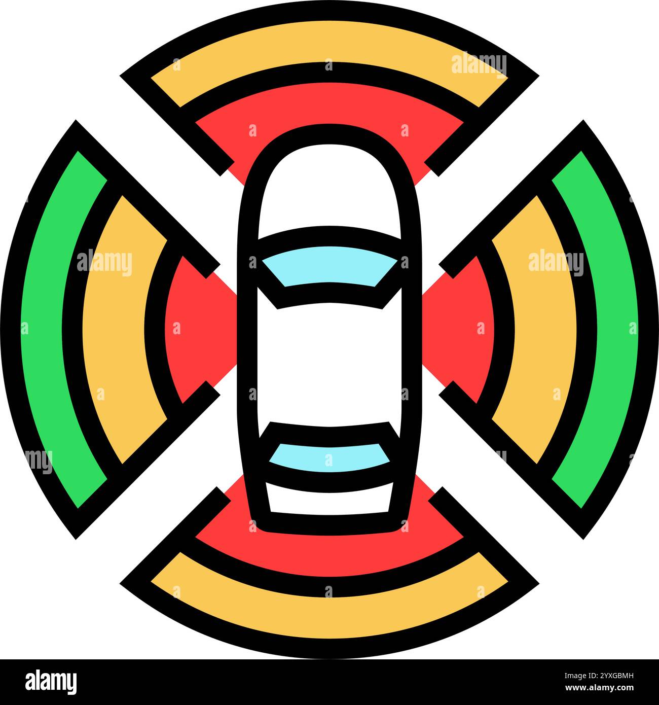 sensor array autonomous vehicle color icon vector illustration Stock ...