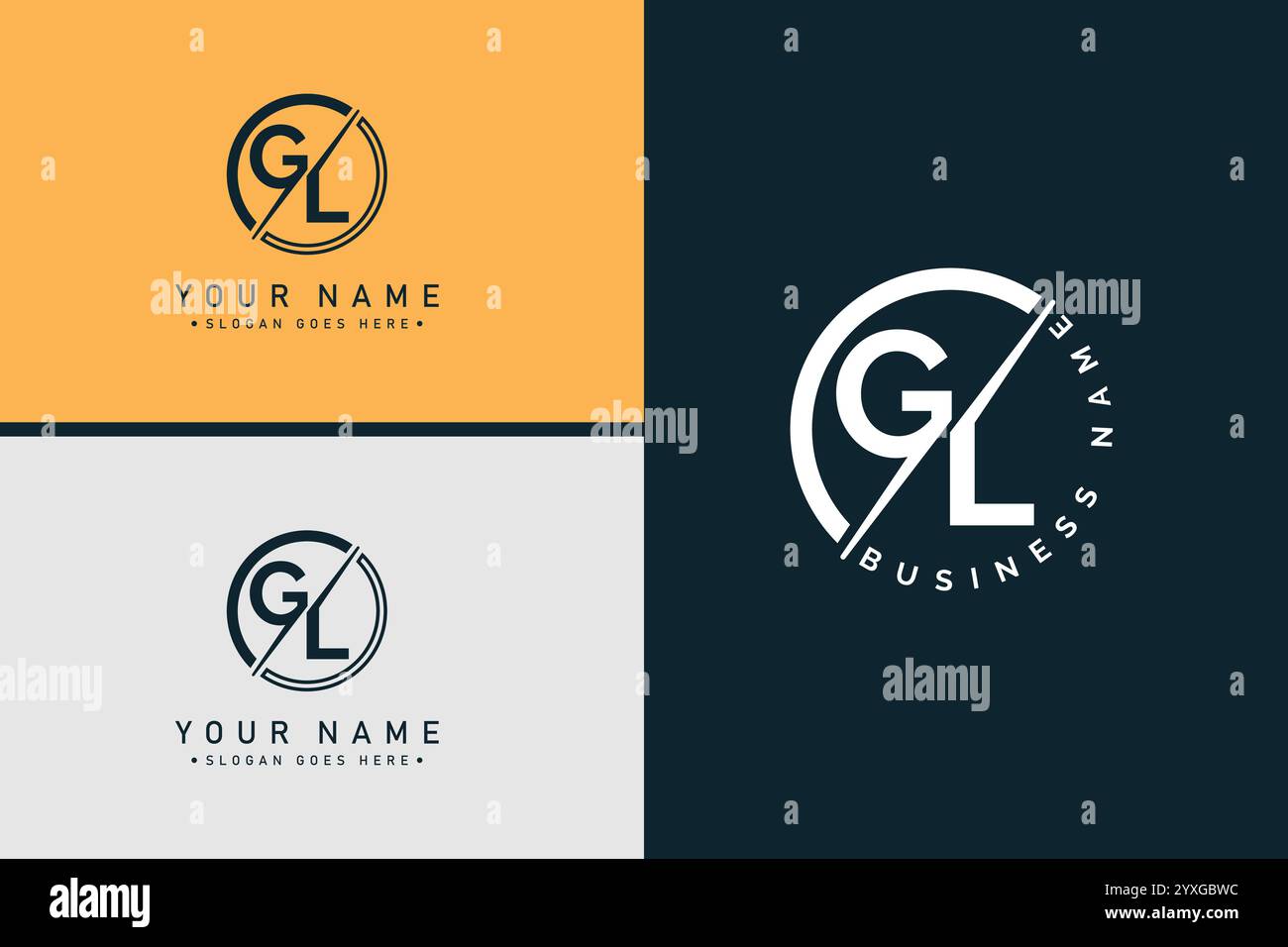 Initial GL Vector Logo - Elegant Monogram Template for letter G and L ...