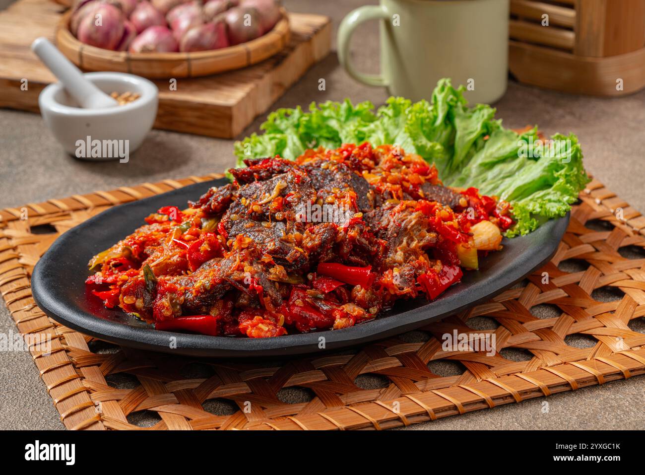 Jerado balado or Dendeng balado is a traditional cuisine from west ...