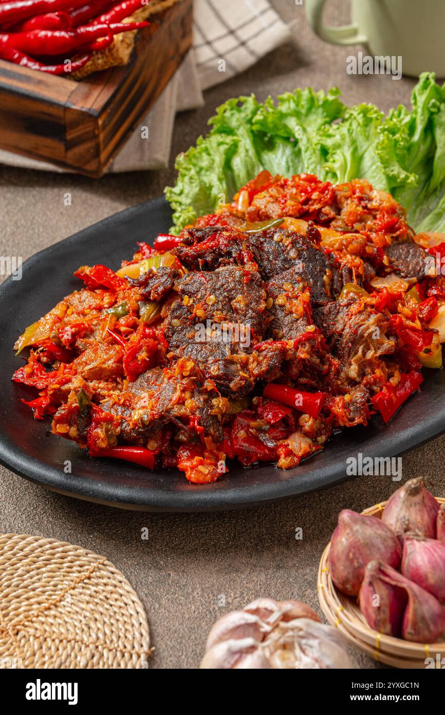 Jerado balado or Dendeng balado is a traditional cuisine from west ...