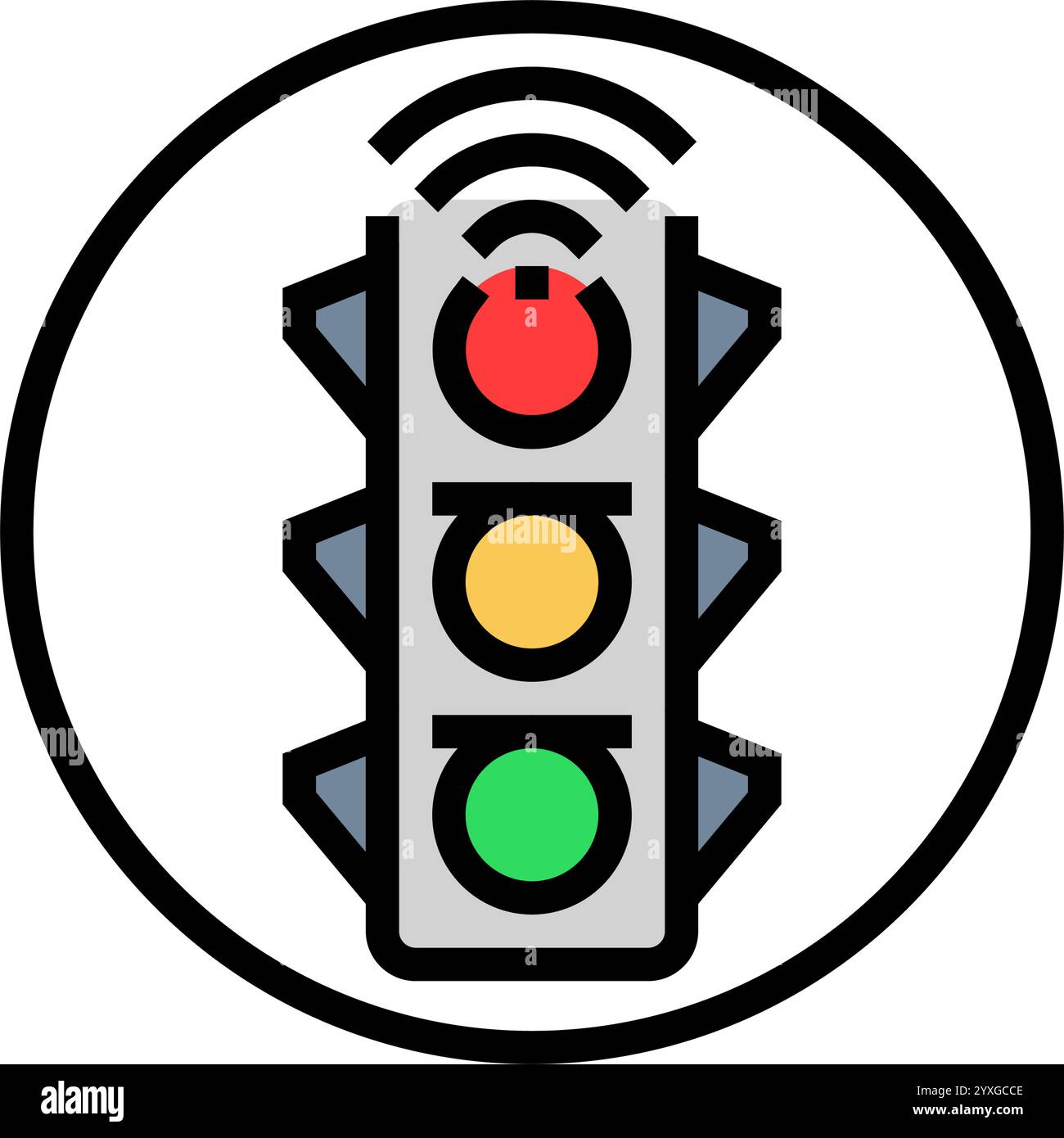 smart traffic sign autonomous vehicle color icon vector illustration ...