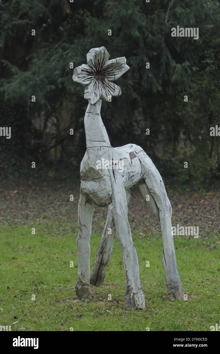 Sculpture flower animals by Achim Ripperger 2023, white animal figure ...