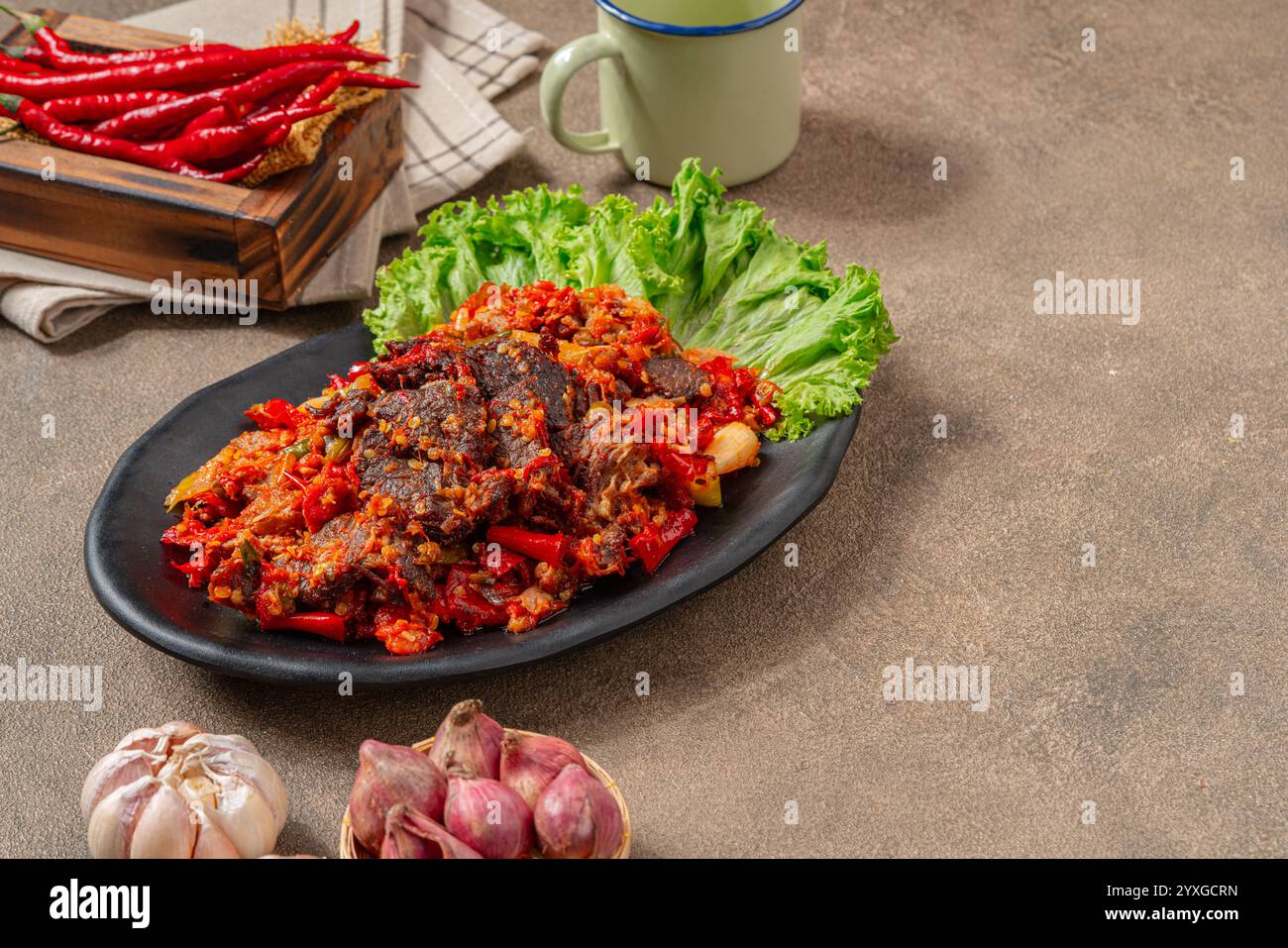Jerado balado or Dendeng balado is a traditional cuisine from west ...