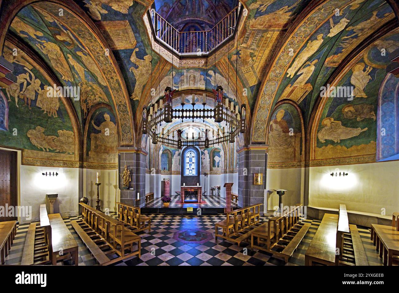 St. Maria and Clemens, Romanesque double church, lower church, view ...