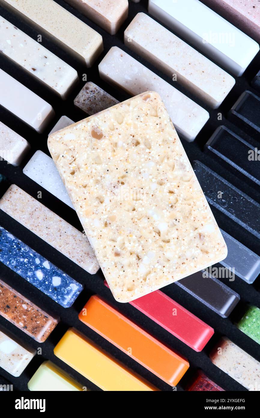 Porcelain stoneware artificial stone square samples as kitchen ...