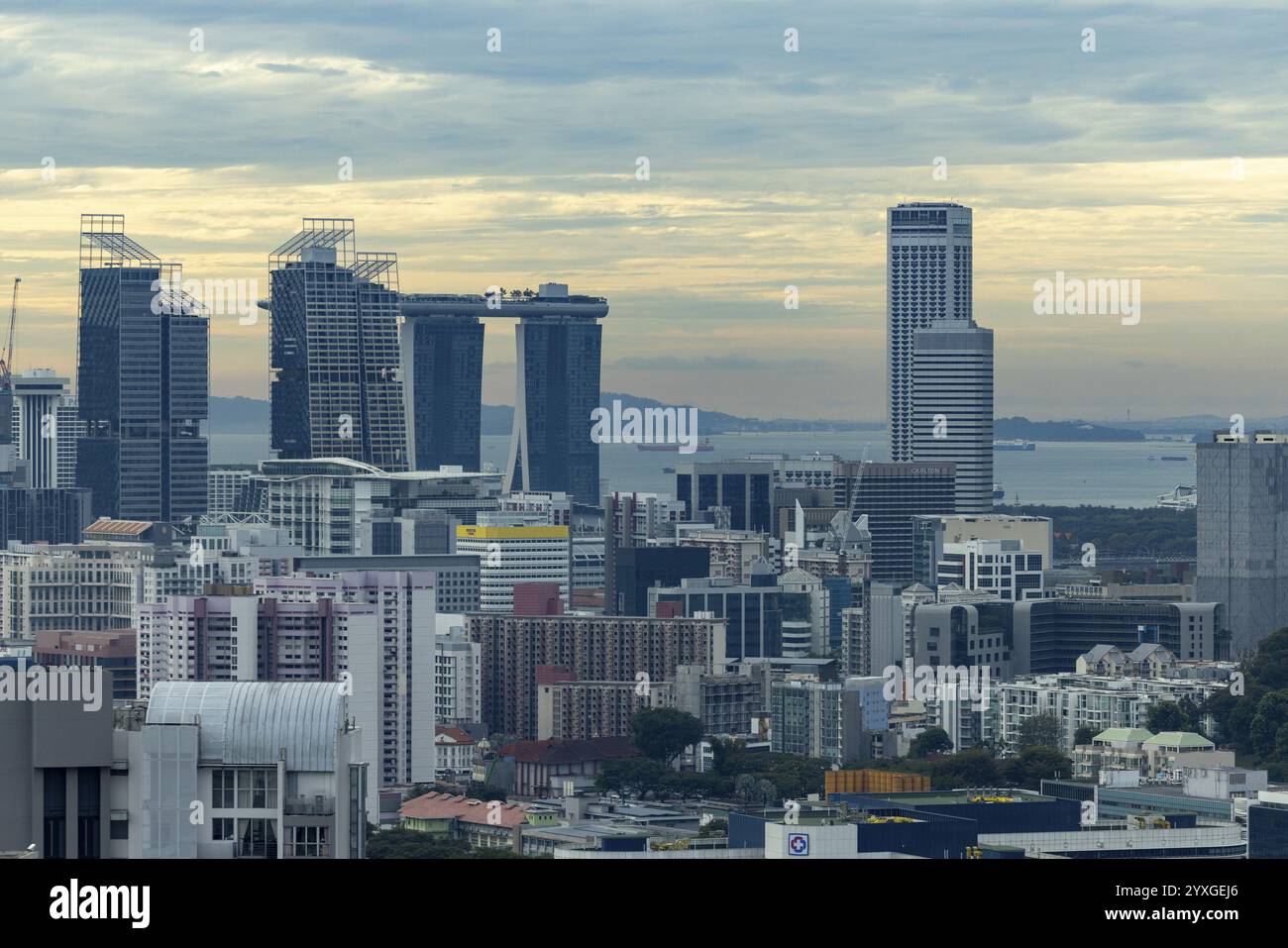 Skyscrapers, View from Novena over Downtown to Marina Bay, early ...