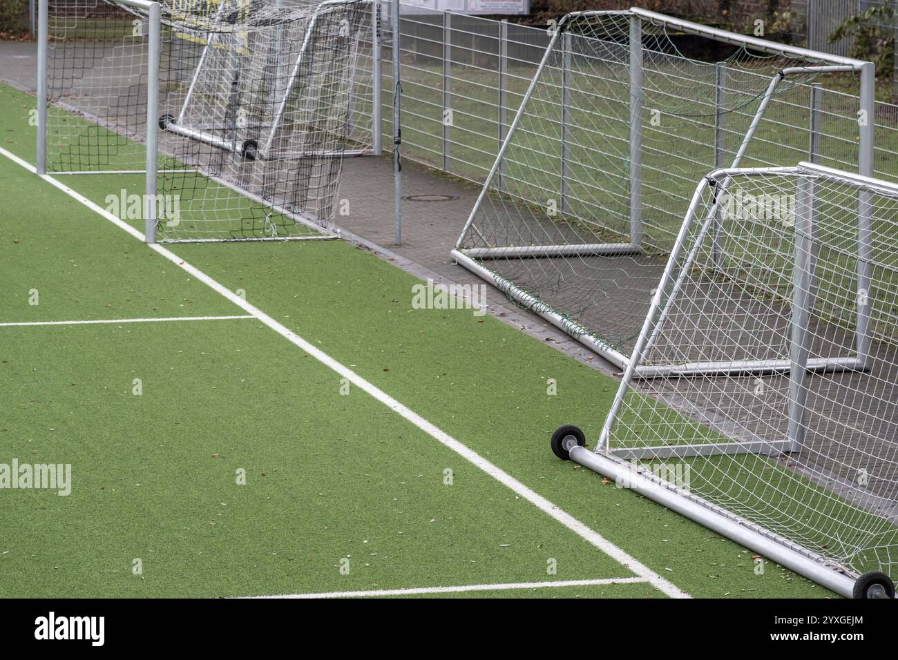 Partial image of green artificial turf in sports stadium Stock Photo ...