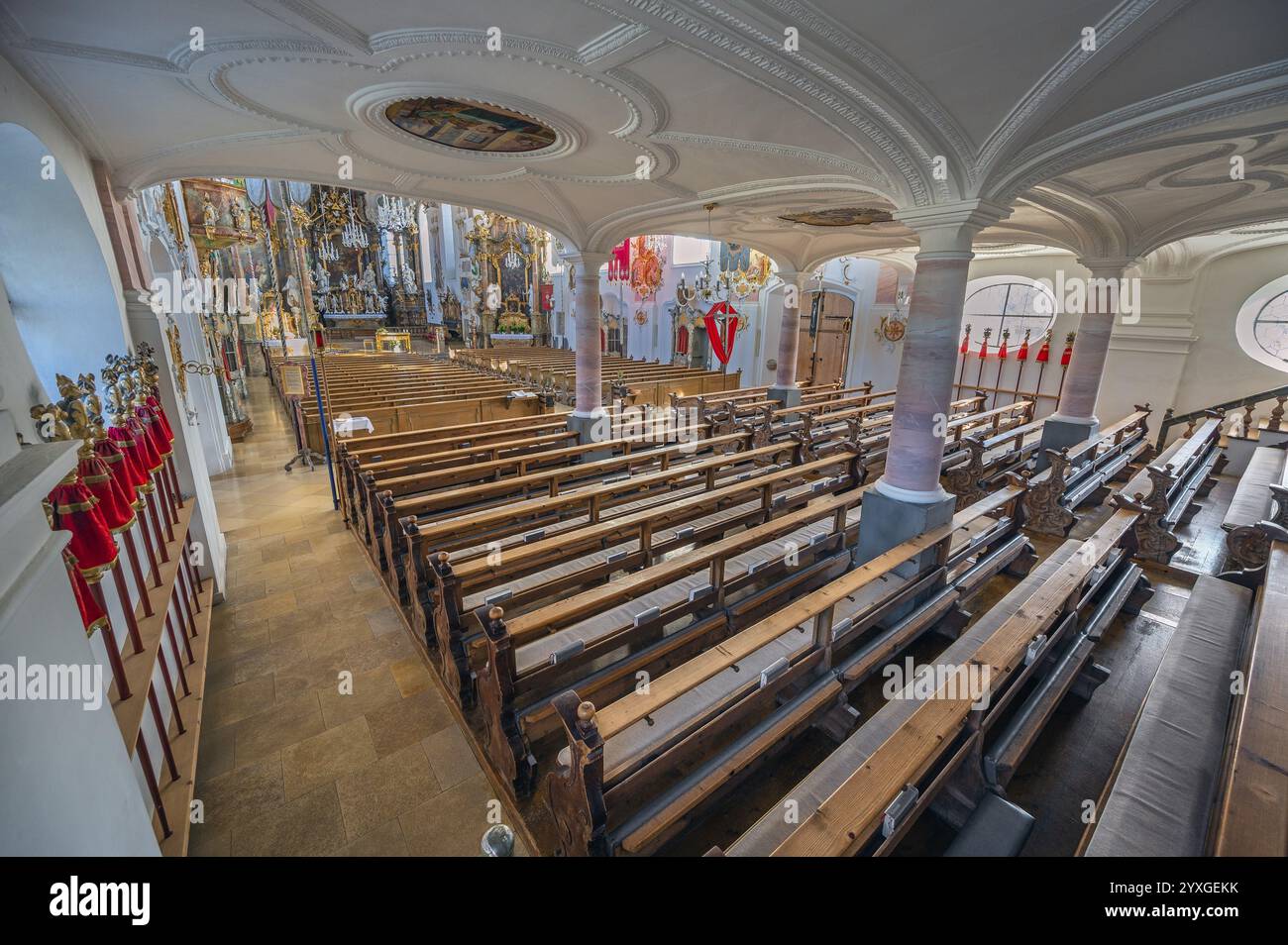 Rococo church of St Ulrich, affectionately known as -the little meadow ...