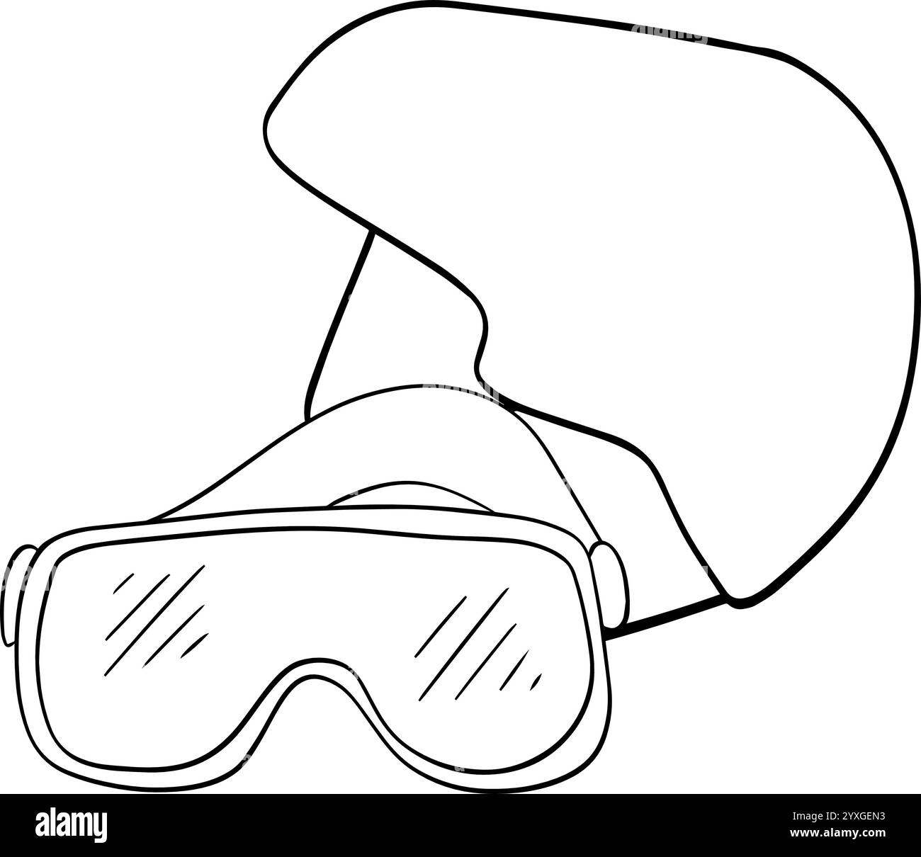 Skiing and snowboarding goggles sunglasses and helmet. Extreme snow ...