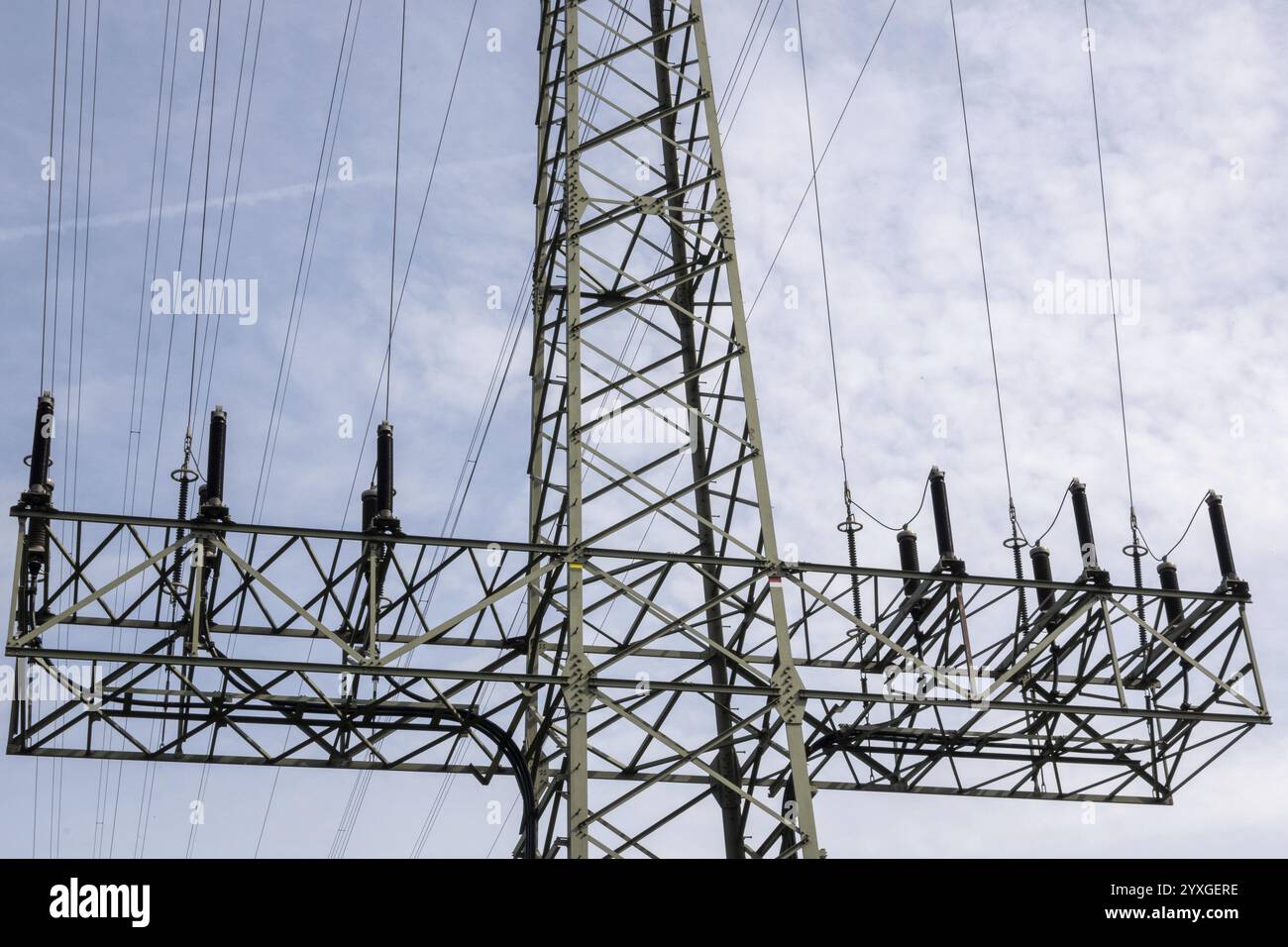 High voltage pylon for power supply Stock Photo - Alamy