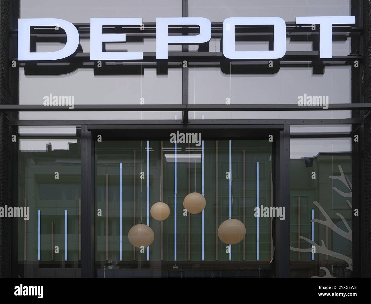 Depot brand logo in a shop window, Duesseldorf, Germany, Europe Stock ...