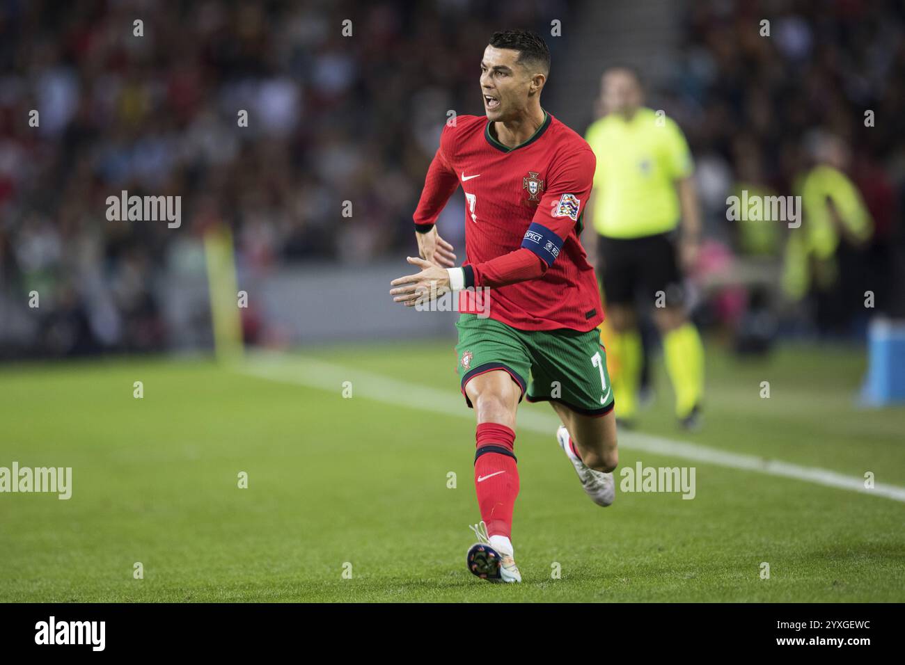 Football match, captain Cristiano RONALDO CR7 Portugal looking to the ...