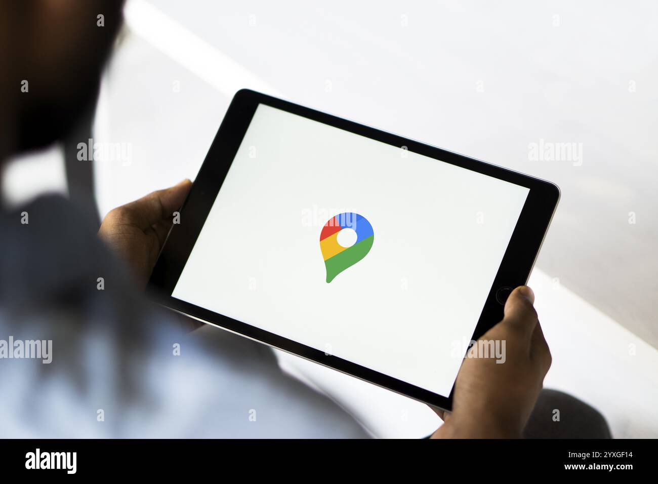 Google maps logo is displayed on smartphone, Dhaka, Bangladesh 05 Sep ...