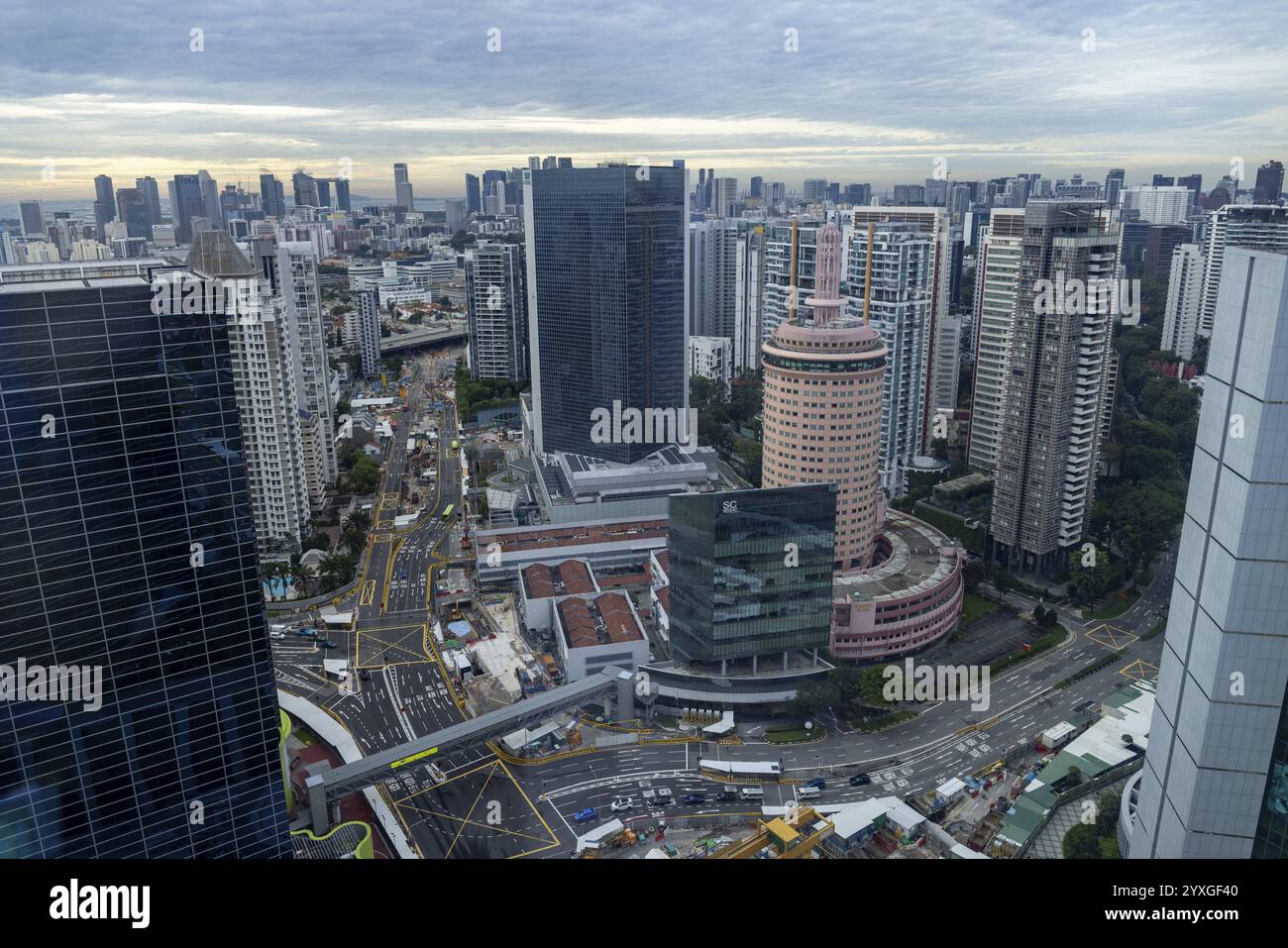 Skyscrapers, View from Novena over Downtown to Marina Bay, early ...