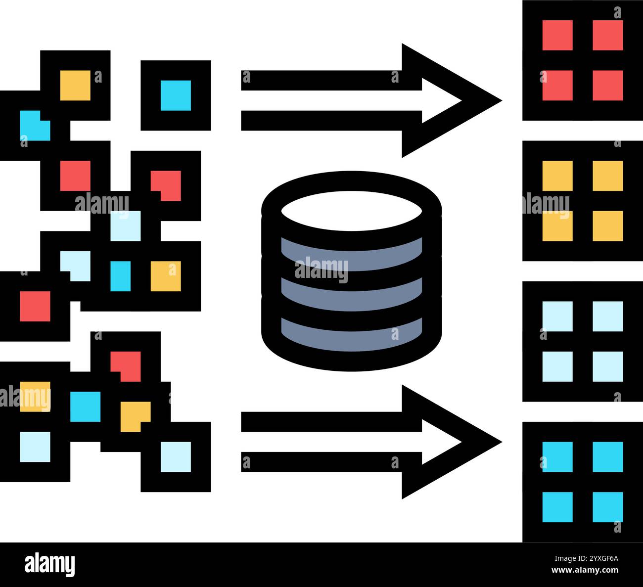 clusters big data color icon vector illustration Stock Vector Image & Art - Alamy