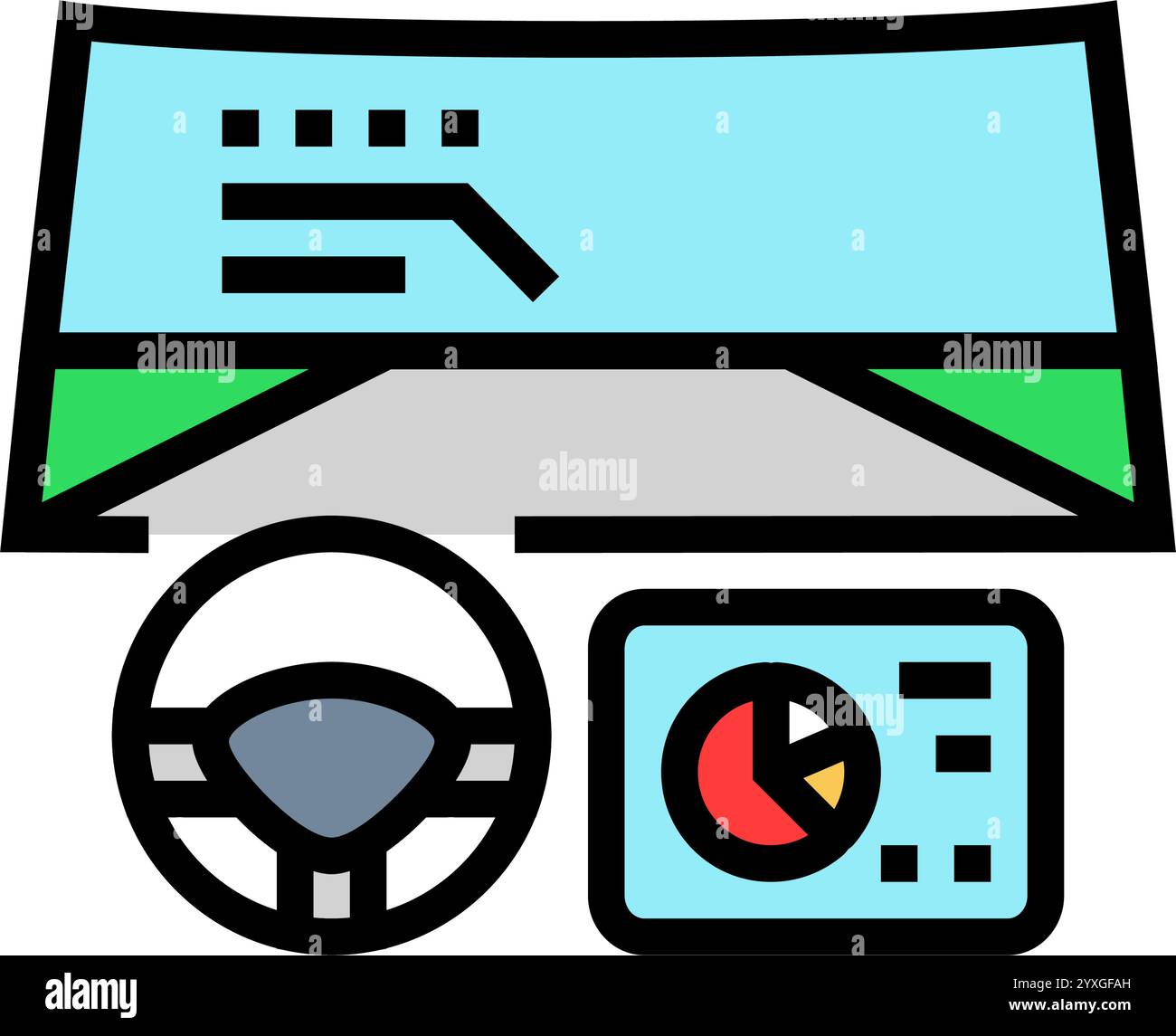 connectivity dashboard autonomous vehicle color icon vector ...