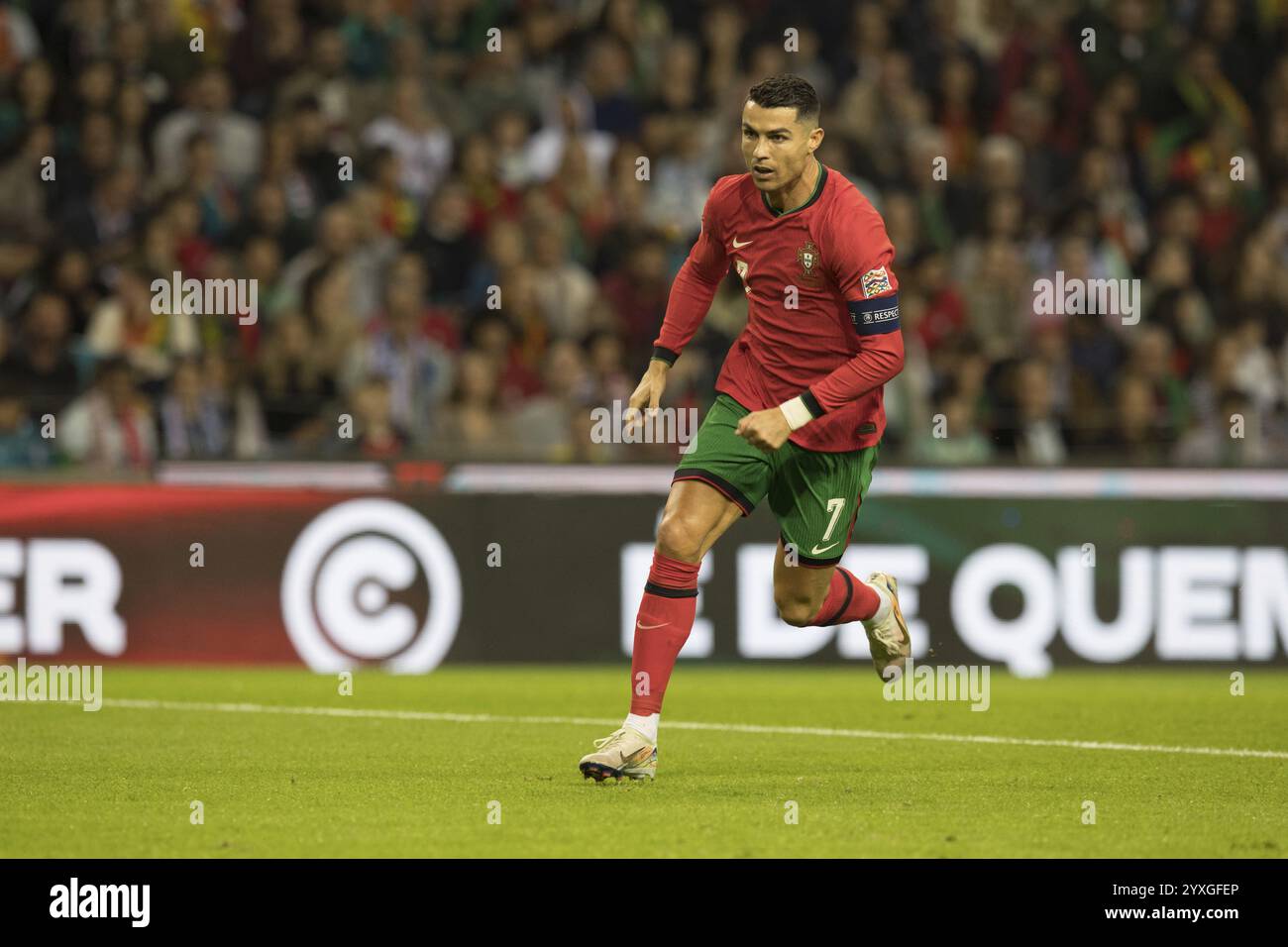 Football match, captain Cristiano RONALDO CR7 Portugal running to the ...