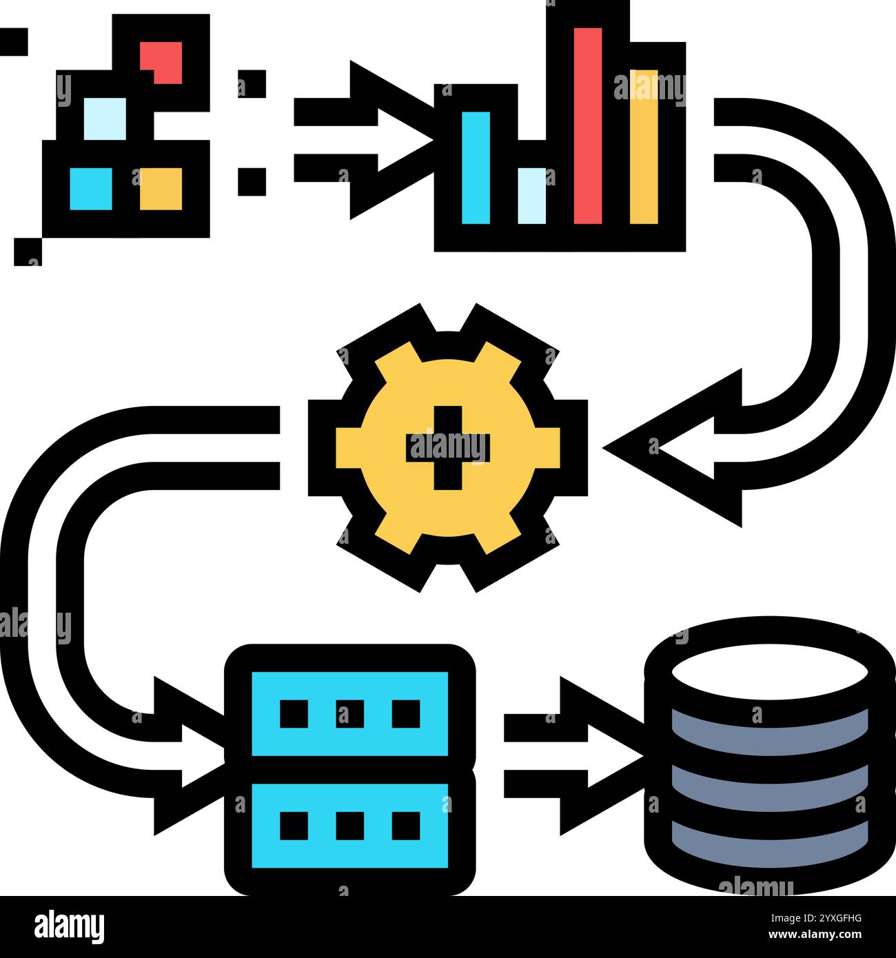 pipeline big data color icon vector illustration Stock Vector Image & Art - Alamy