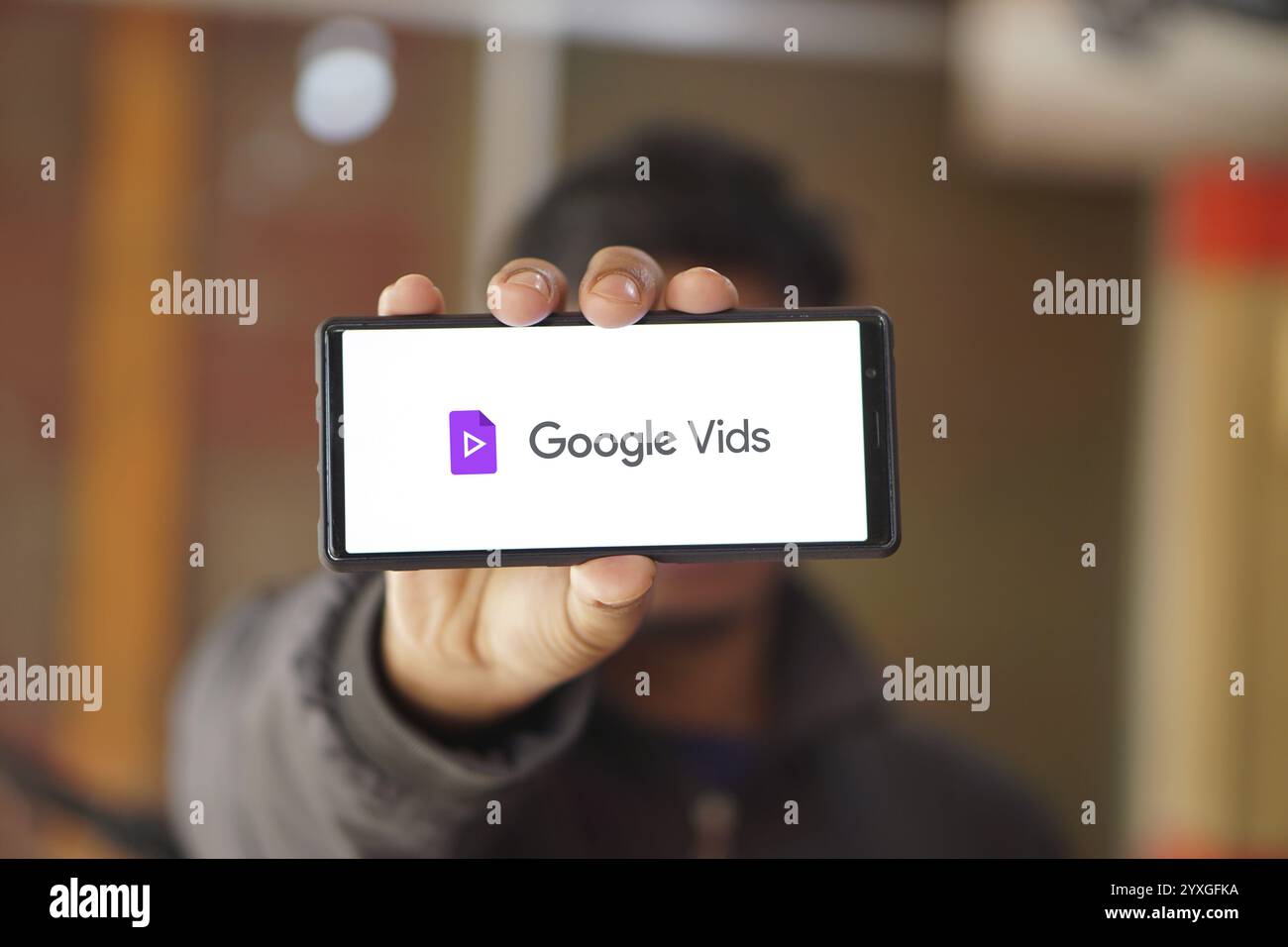 Google Vids logo on smartphon, Google Vids is an online video creation ...