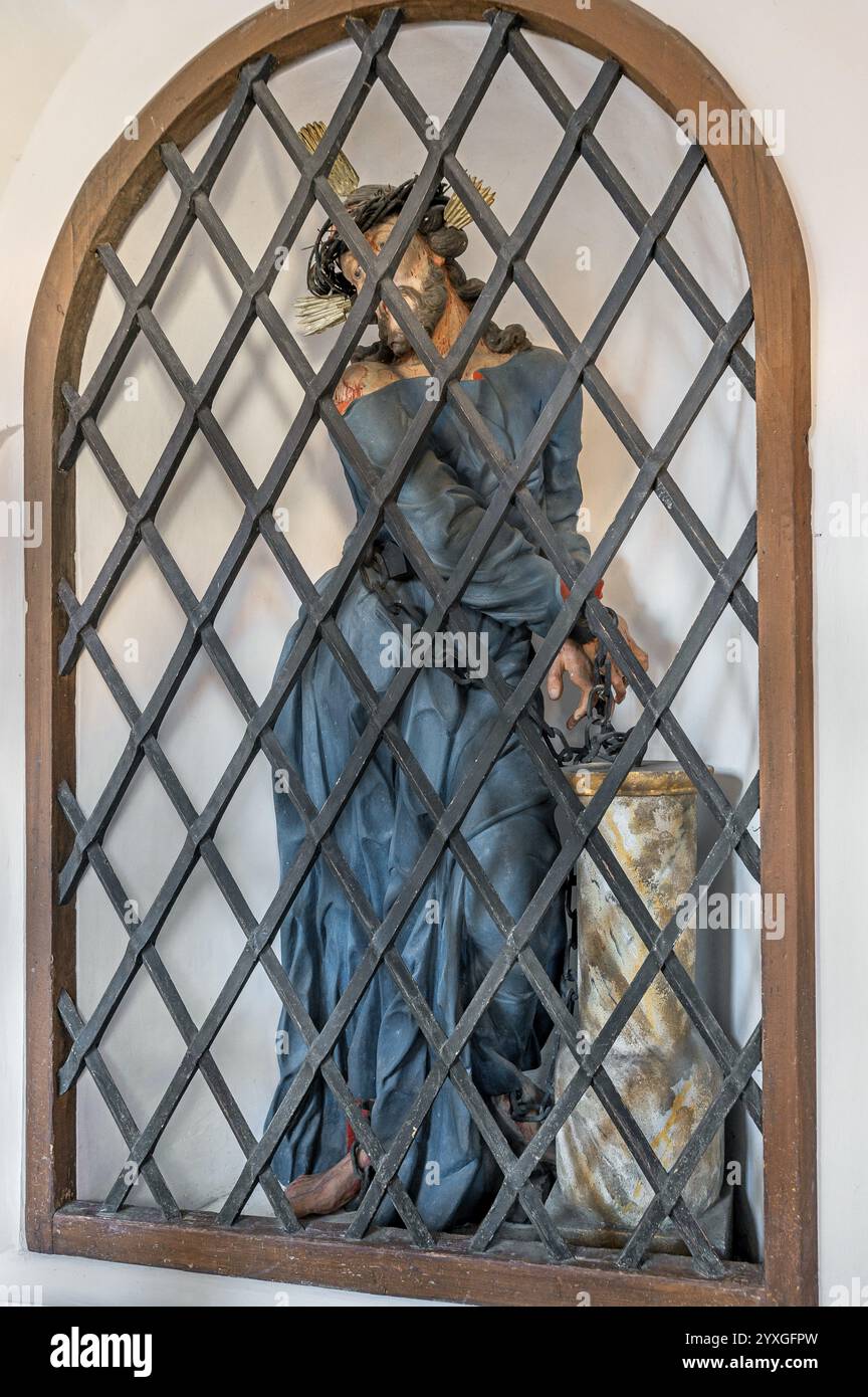 Jesus at the flagellation column, also known as the passion column in ...