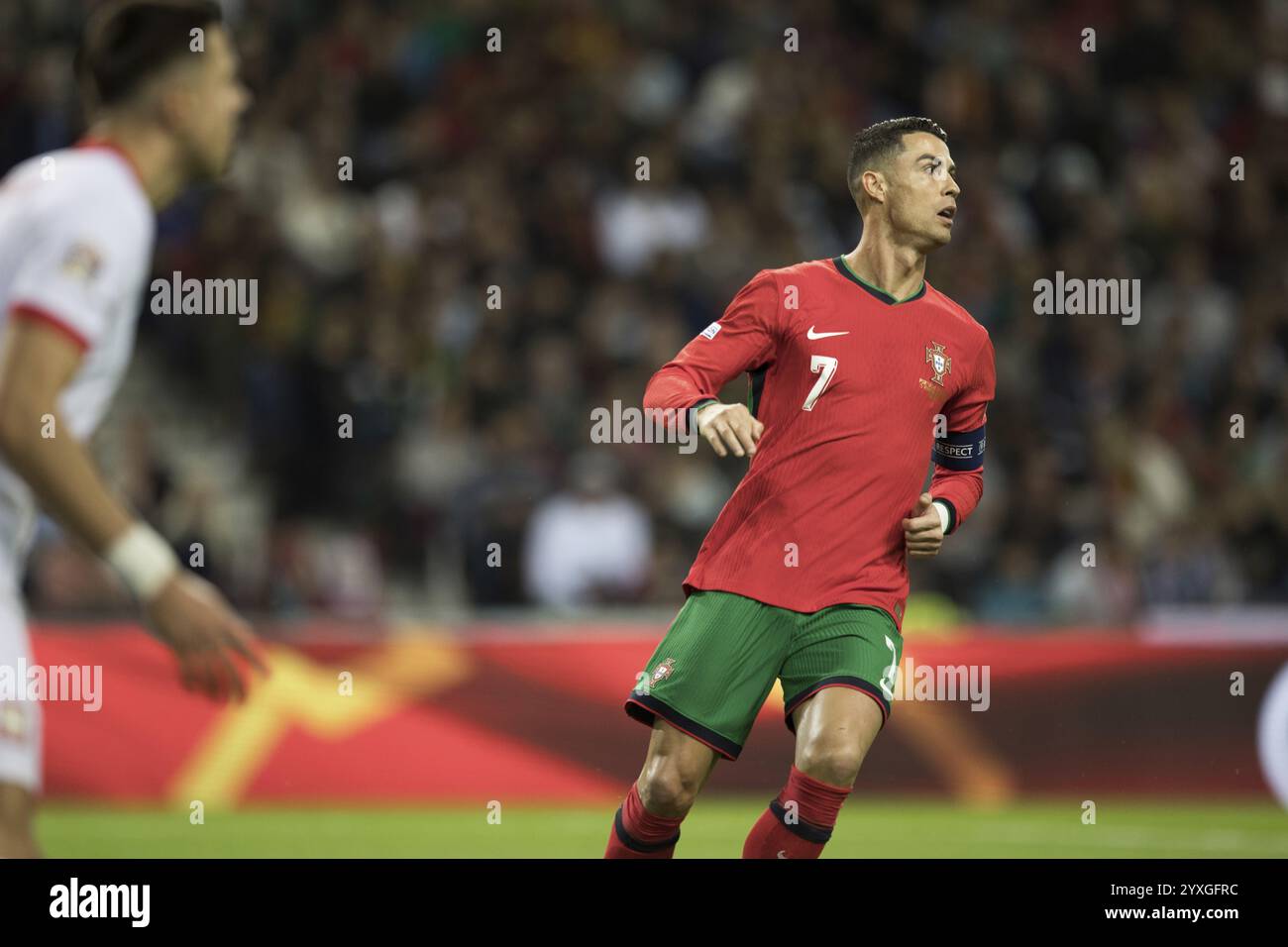Football match, captain Cristiano RONALDO CR7 Portugal breaks off the ...