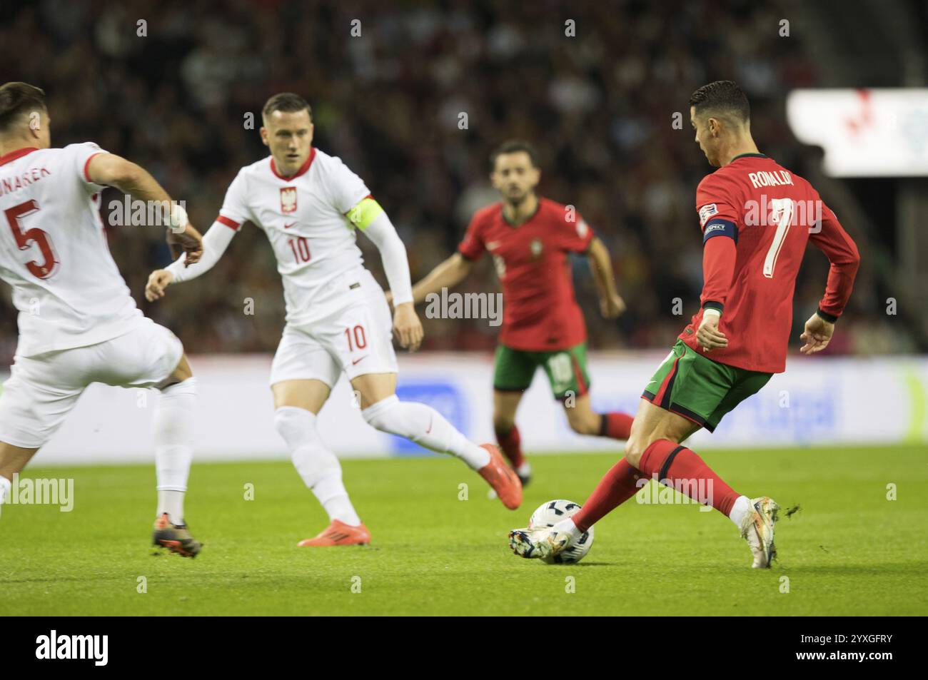 Football match, captain Cristiano RONALDO CR7 Portugal on the right ...