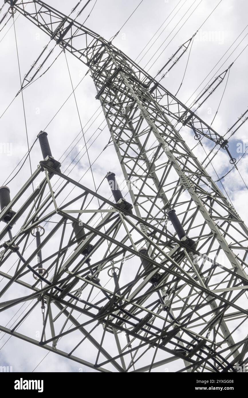 High voltage pylon for power supply Stock Photo - Alamy