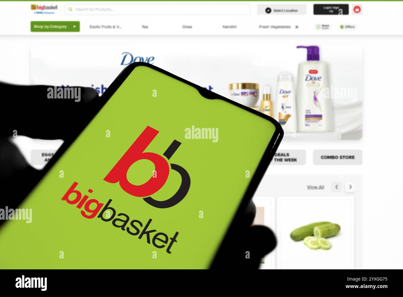 Bigbasket - india's largest online supermarket Stock Photo - Alamy