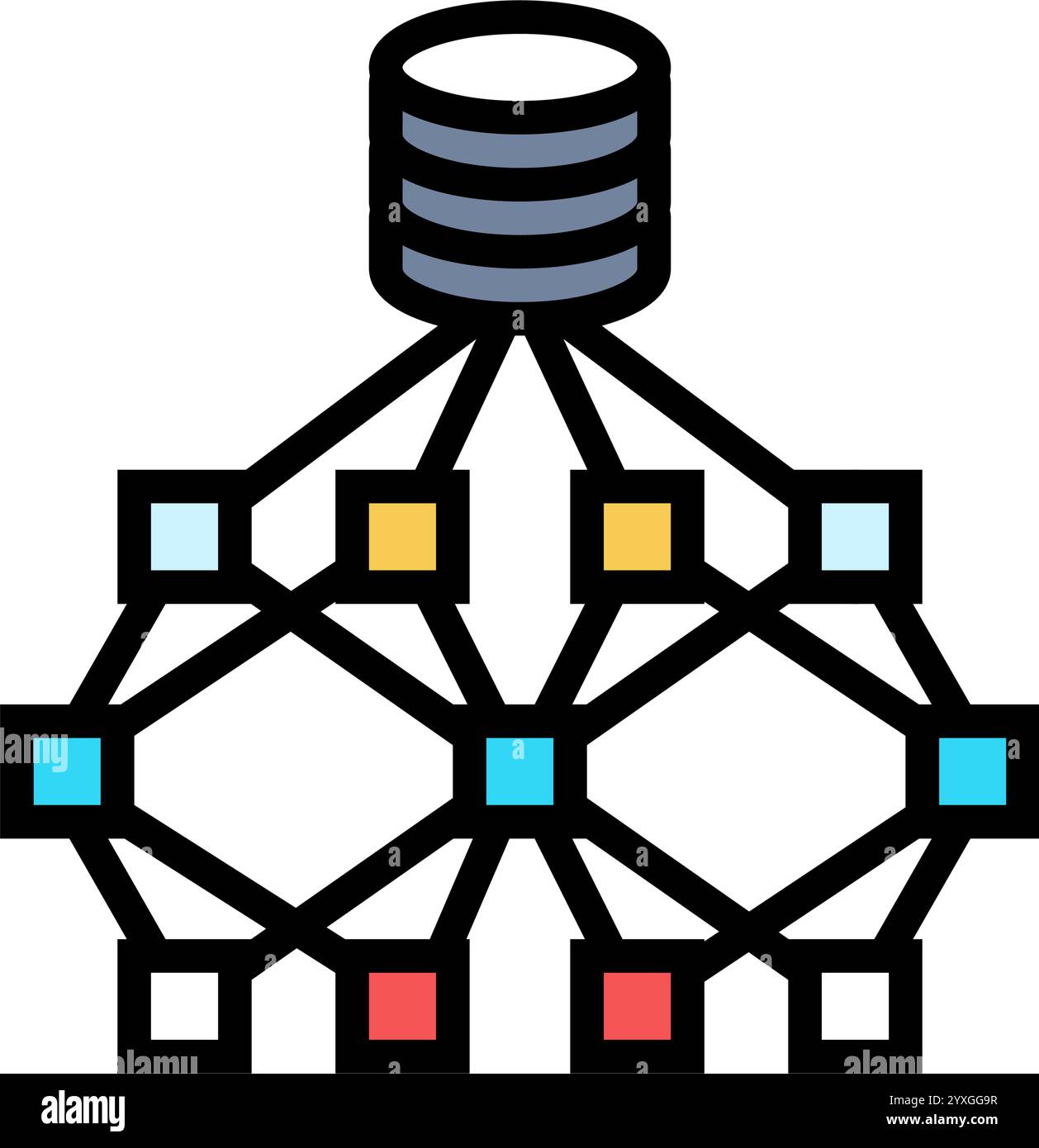 network nodes big data color icon vector illustration Stock Vector Image & Art - Alamy