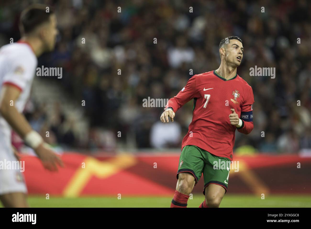 Football match, captain Cristiano RONALDO CR7 Portugal breaks off the ...