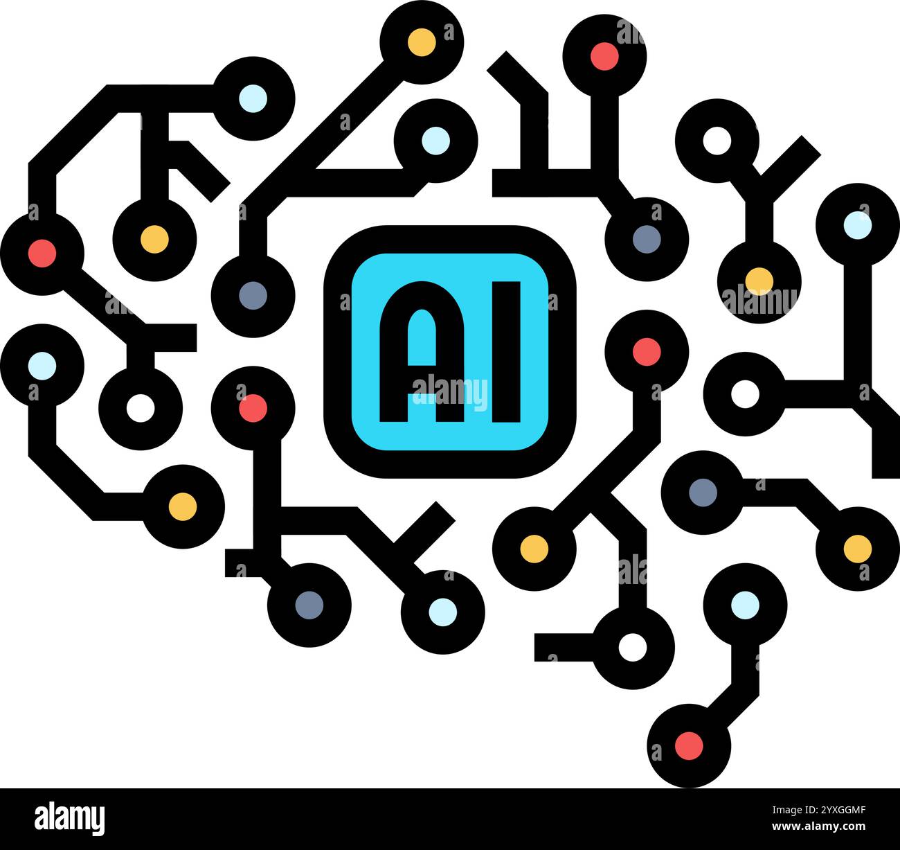 ai brain big data color icon vector illustration Stock Vector Image ...