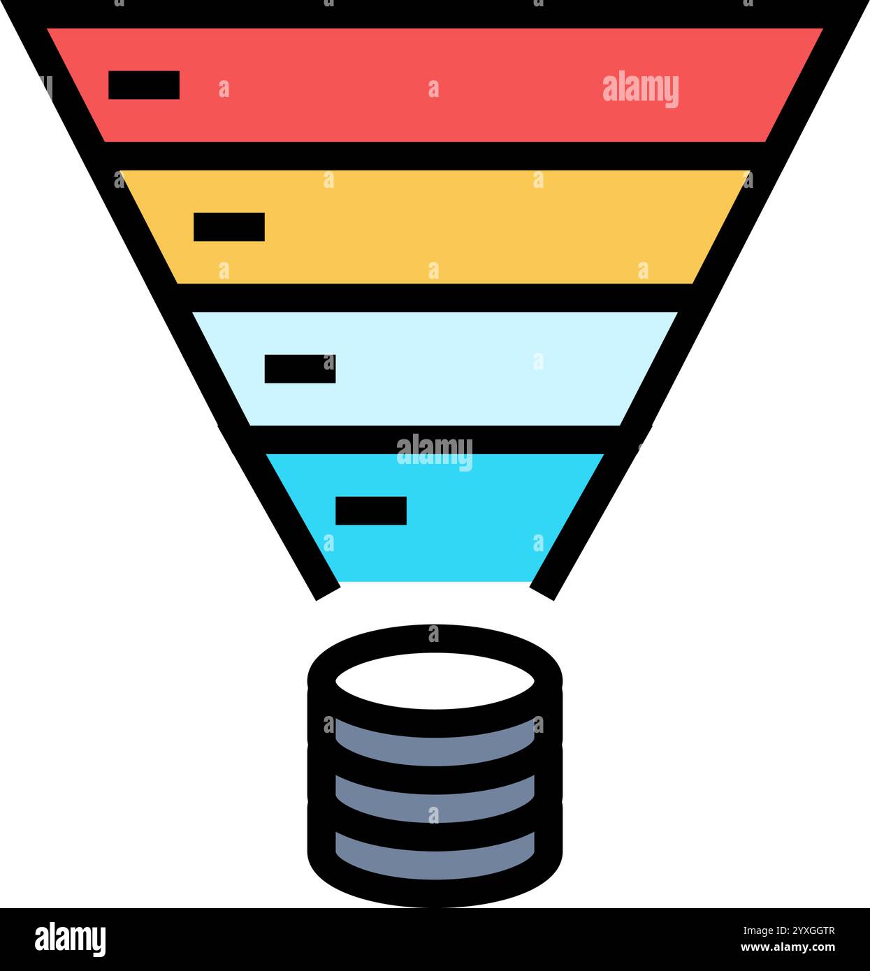 funnel diagram big data color icon vector illustration Stock Vector ...