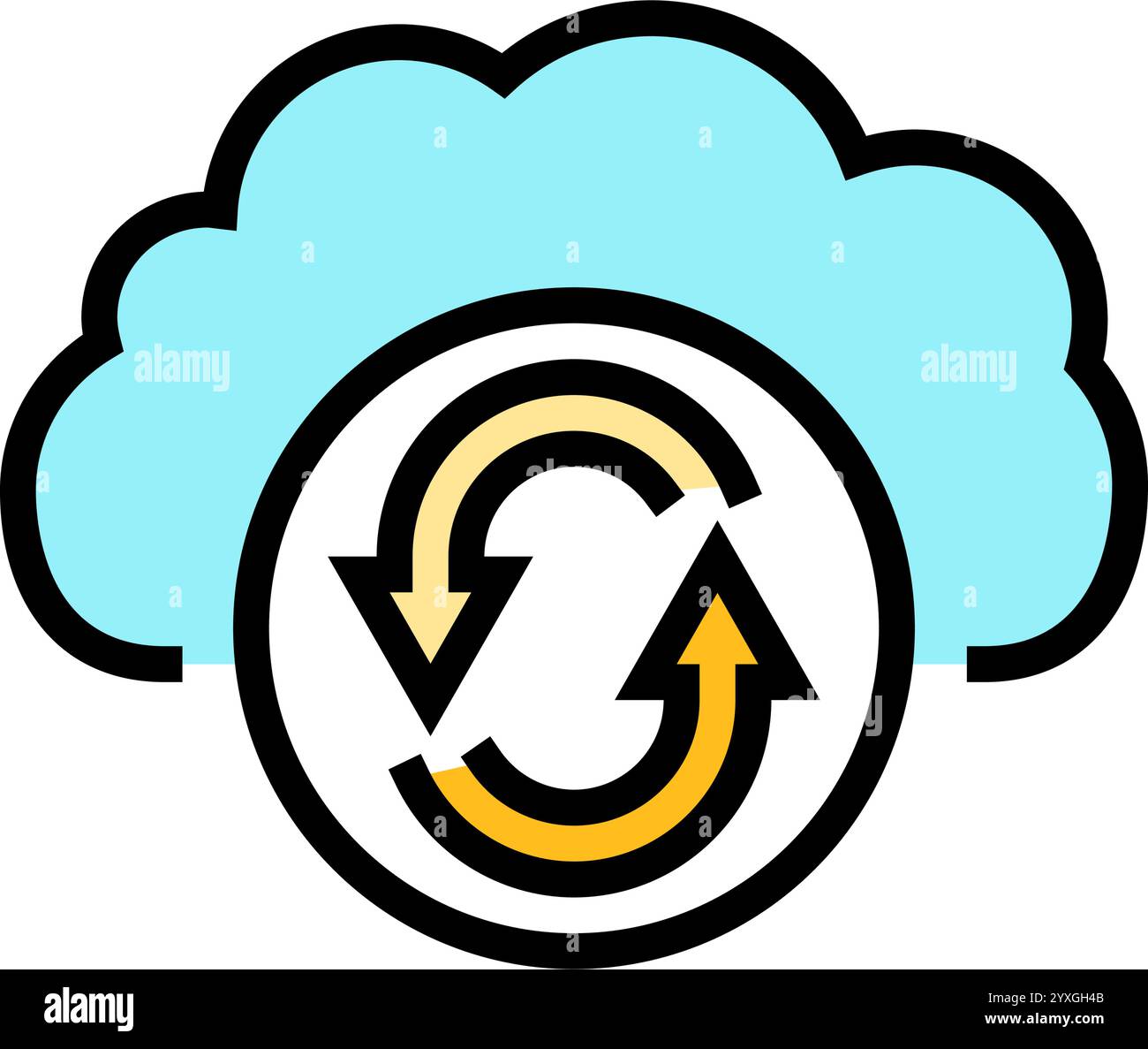 data synchronization cloud computing color icon vector illustration ... data synchronization cloud computing color icon vector illustration ...
