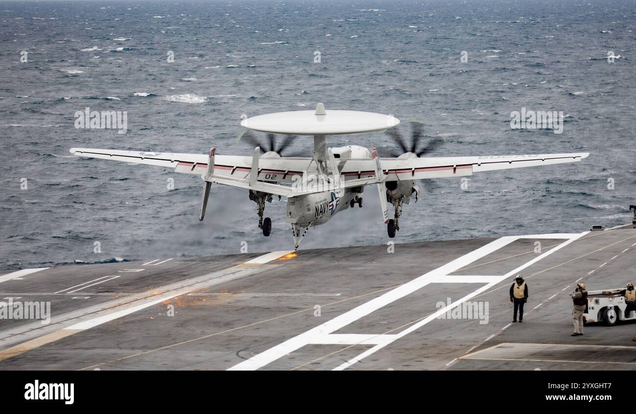 241209-N-OL176-1313 ATLANTIC OCEAN (Dec. 9, 2024) An E-2C Hawkeye ...