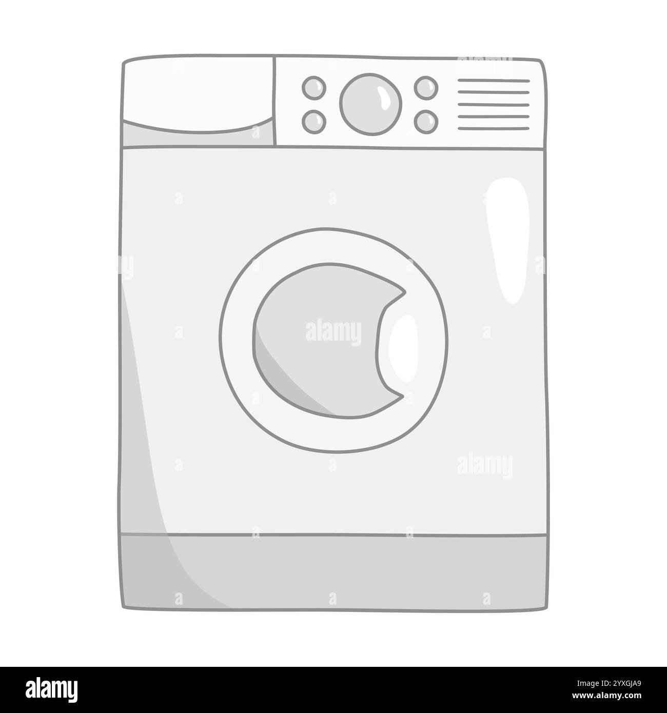 Front side of Washing machine or Cloth dryer, vector illustration Stock ...
