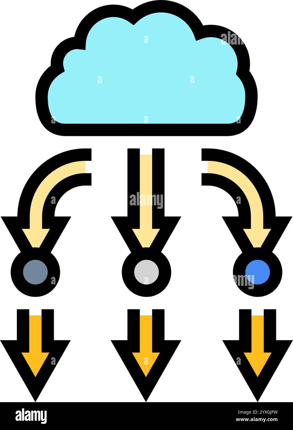 Load Balancer Cloud Computing Color Icon Vector Illustration Stock Vector Image And Art Alamy