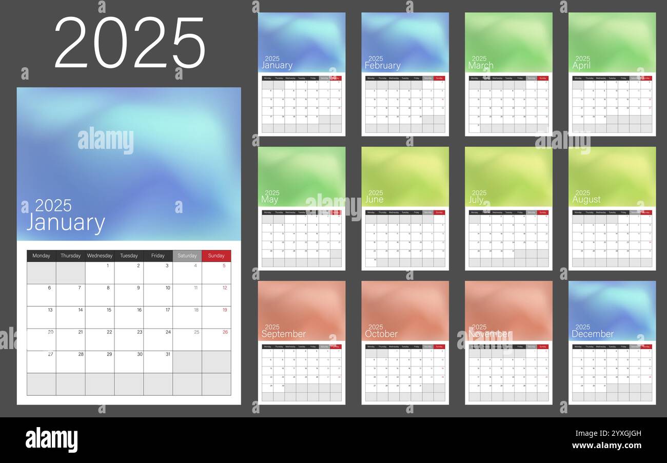 Explore modern 2025 calendar layouts perfect for planners and digital ...