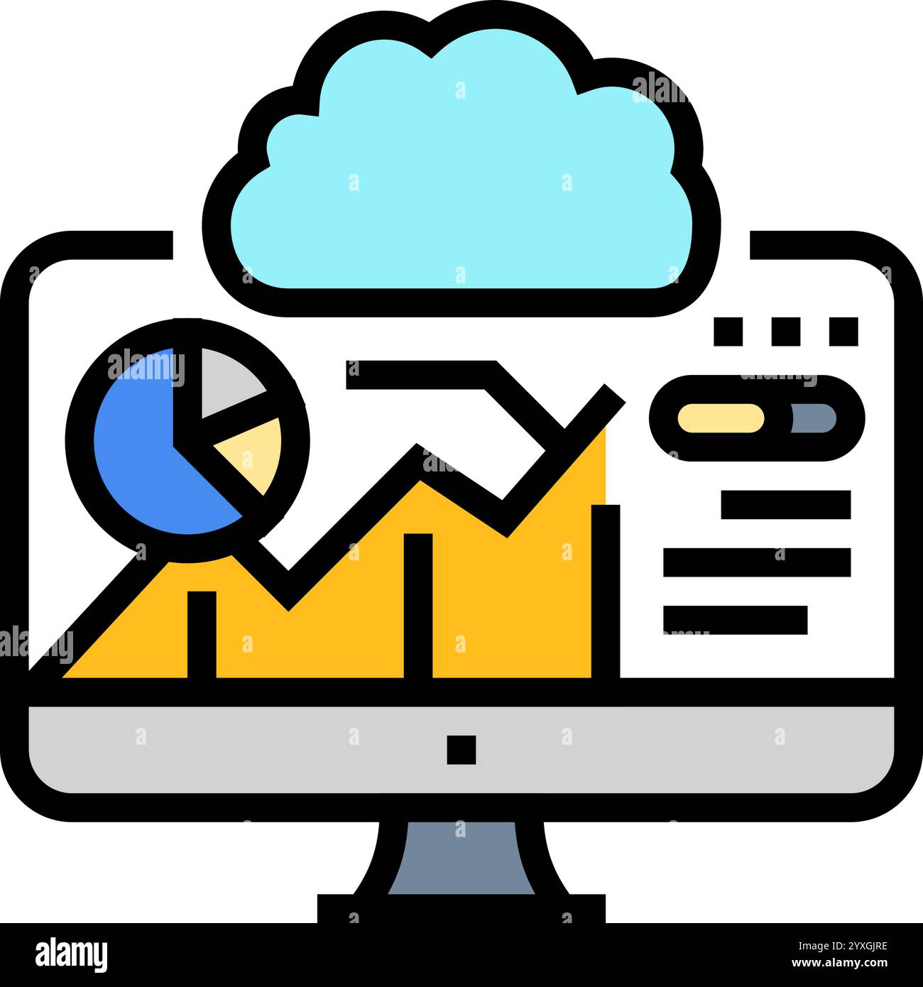 Dashboard Monitoring Cloud Computing Color Icon Vector Illustration Stock Vector Image And Art Alamy