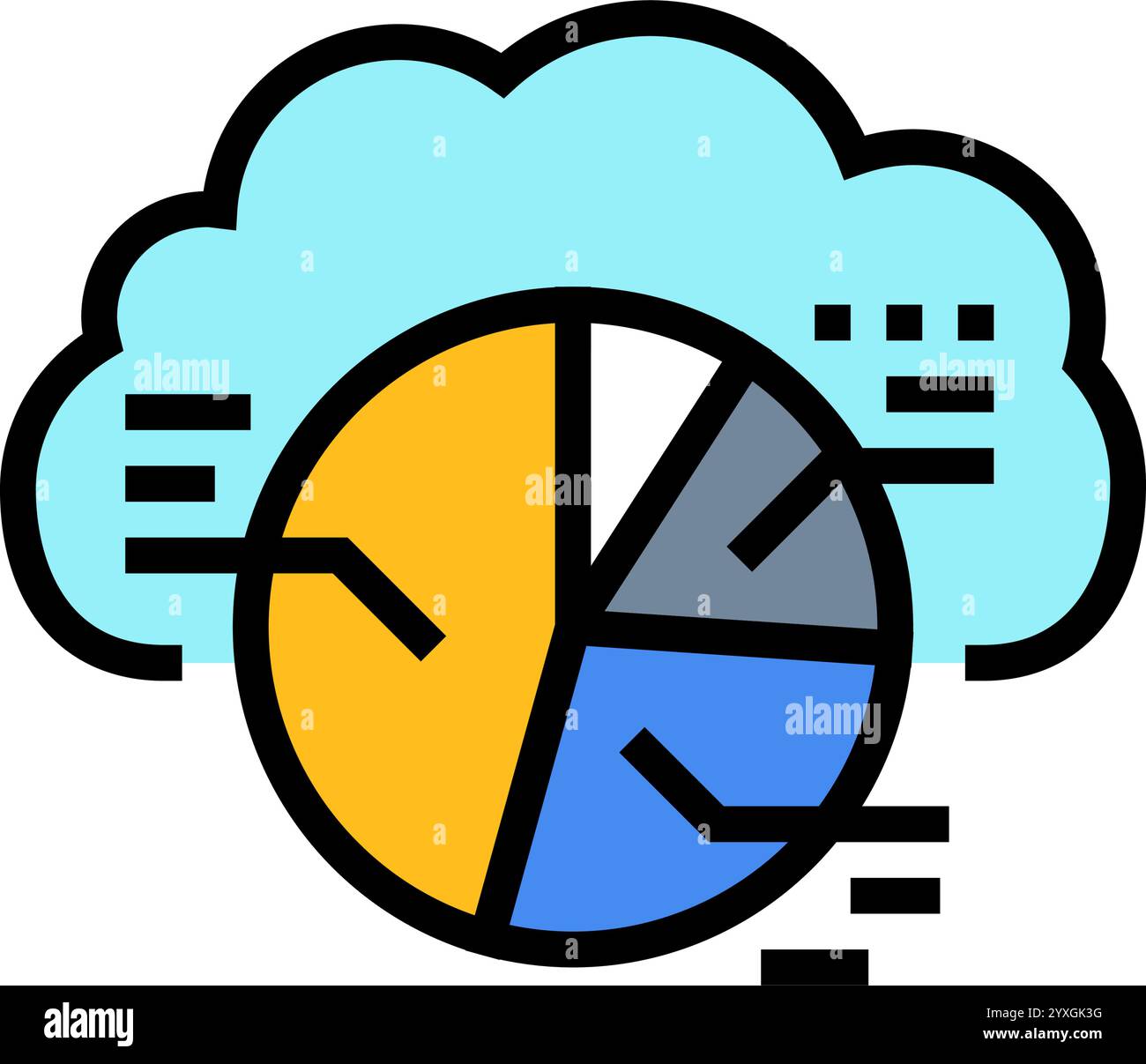 Graph Cloud Computing Color Icon Vector Illustration Stock Vector Image And Art Alamy