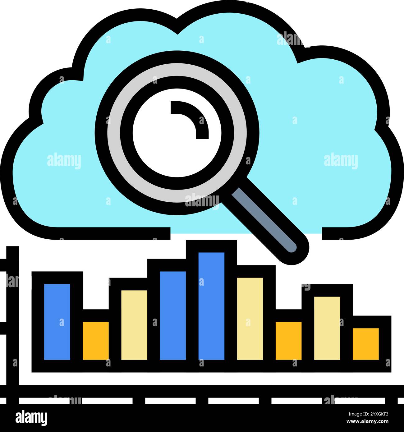 analytics cloud computing color icon vector illustration Stock Vector ... analytics cloud computing color icon vector illustration Stock Vector ...