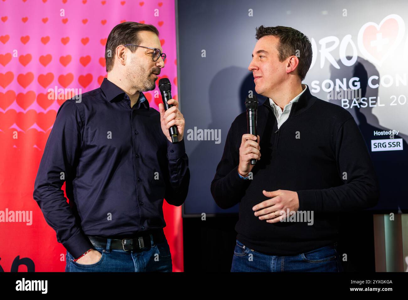 Basel, Switzerland. 16th Dec, 2024. Reto Peritz (l) and Moritz Stadler ...