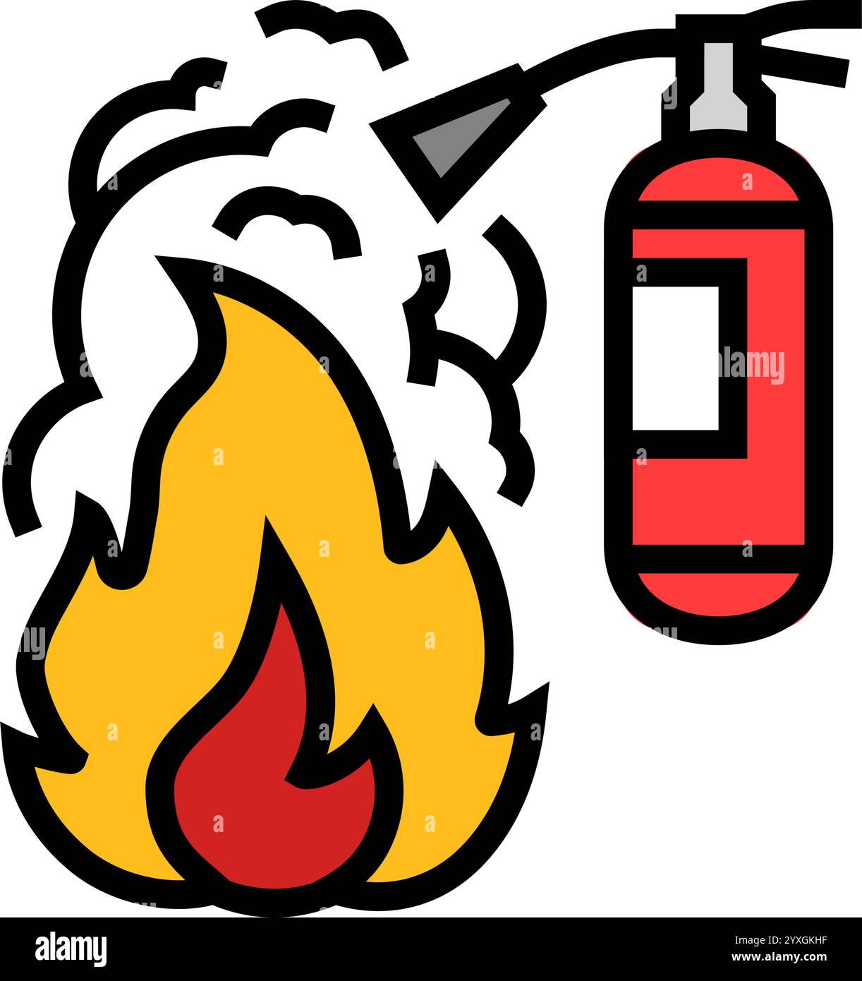 fire safety drill injury prevention color icon vector illustration ...