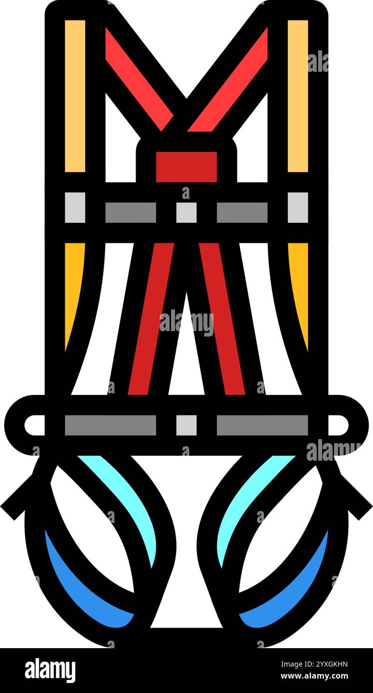 safety harness injury prevention color icon vector illustration Stock ...