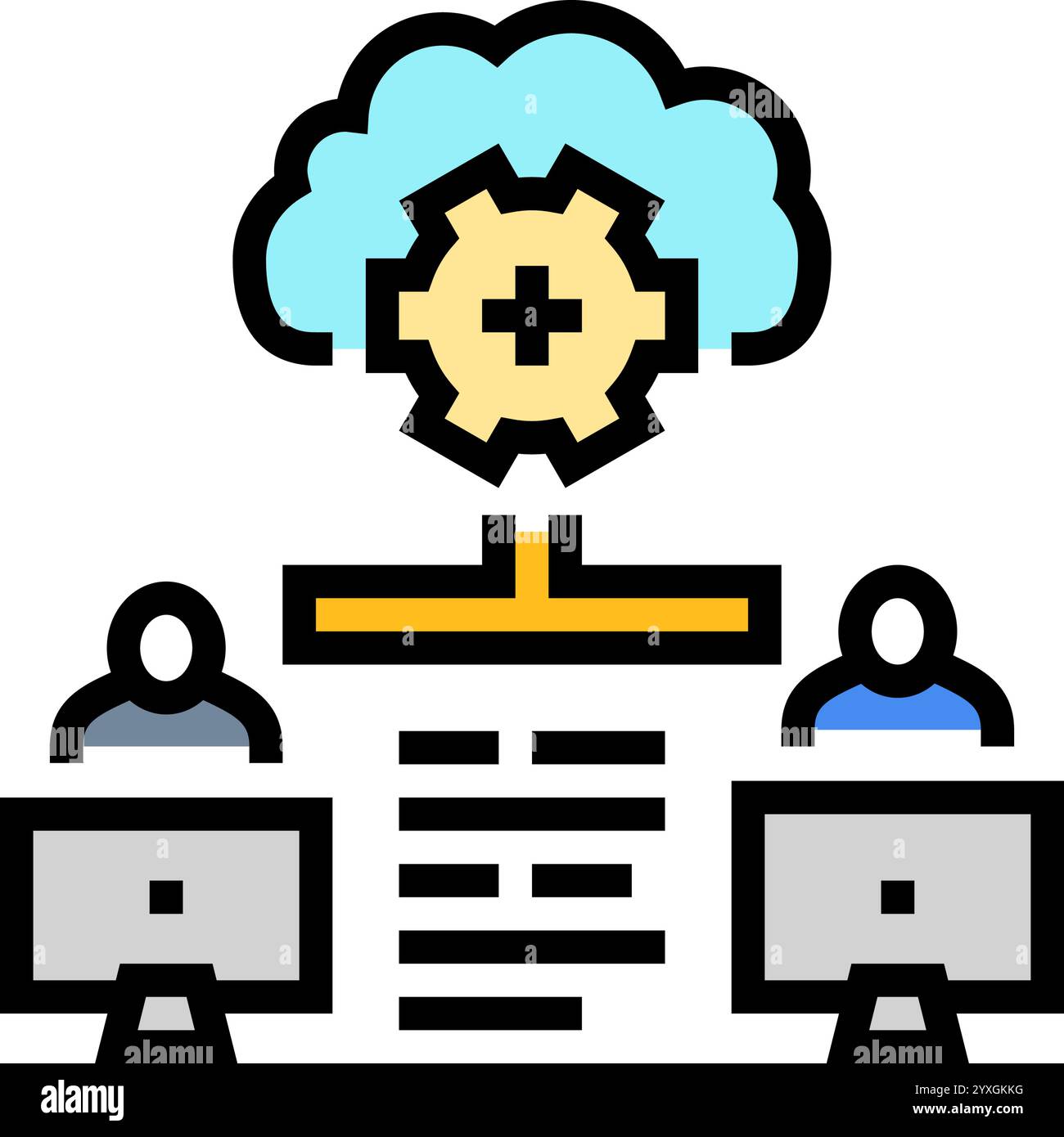 Collaboration Cloud Computing Color Icon Vector Illustration Stock Vector Image And Art Alamy