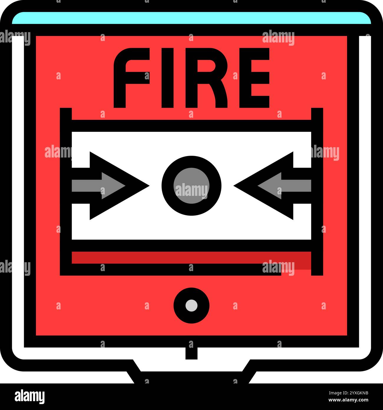fire alarm button color icon vector illustration Stock Vector Image & Art - Alamy