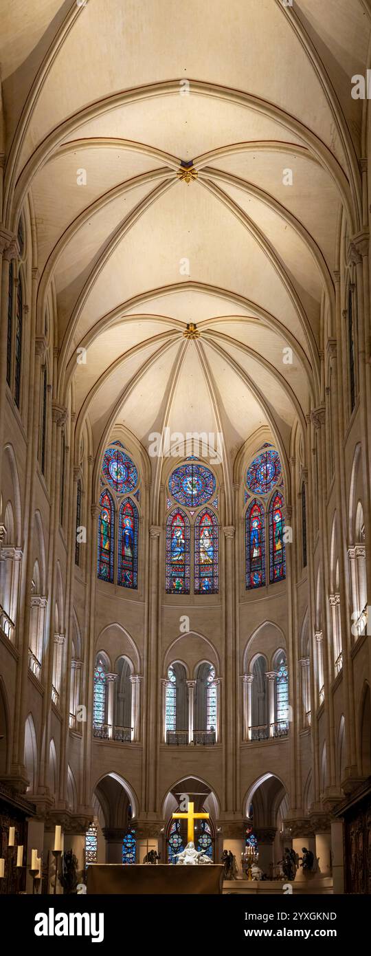 Paris, France - 12 16 2024: Notre Dame de Paris. Panoramic view of the ...